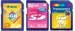 Two new 4GB SD cards: Pretec – 133x, A-Data – 150x