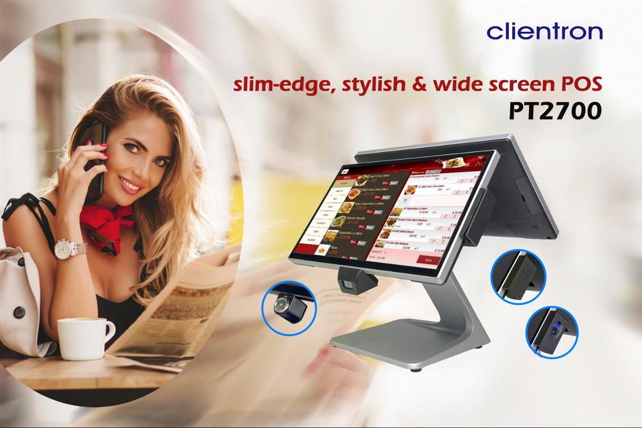 Cutting-edge POS system with slim edge bezel - Clientron unveils PT2700